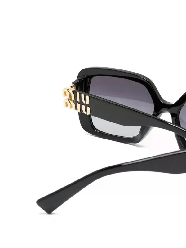 Miu Miu Logo-plaque Oversized-frame Sunglasses - Black