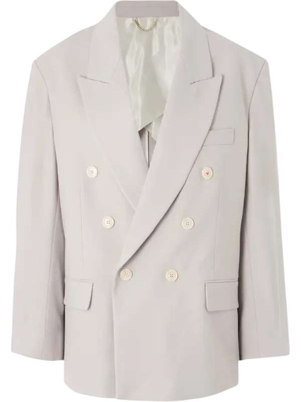 Victoria Beckham Oversized Double-breasted Twill Blazer - Gray