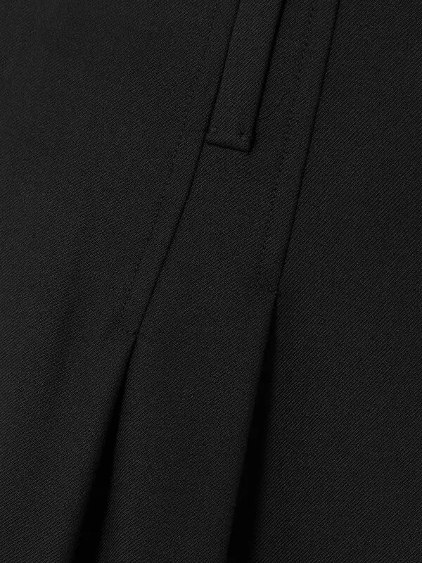 Victoria Beckham Cinch Pleated Twill Wide-leg Pants - Black