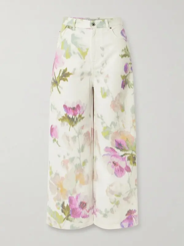Loewe Floral-print High-rise Straight-leg Jeans