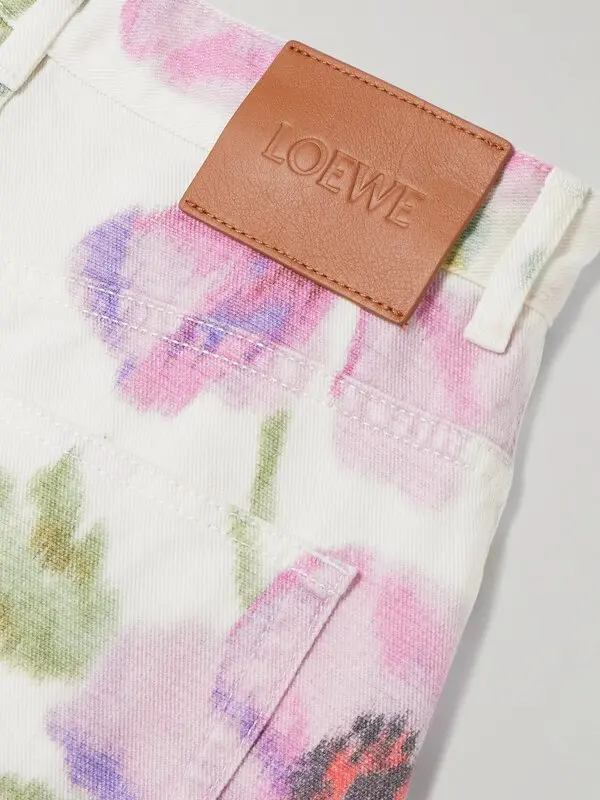 Loewe Floral-print High-rise Straight-leg Jeans