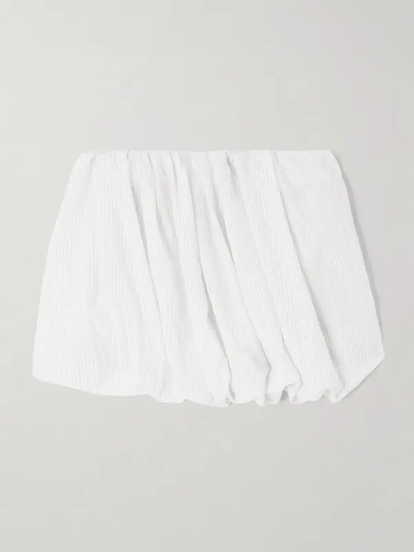 JW Anderson Pleated Pinstriped Poplin Mini Skirt