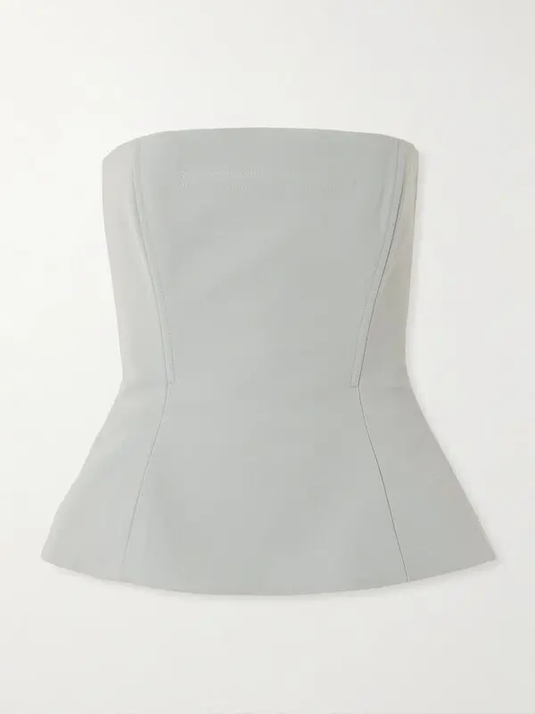 JEAN PAUL GAULTIER Strapless Twill Bustier Top - Gray