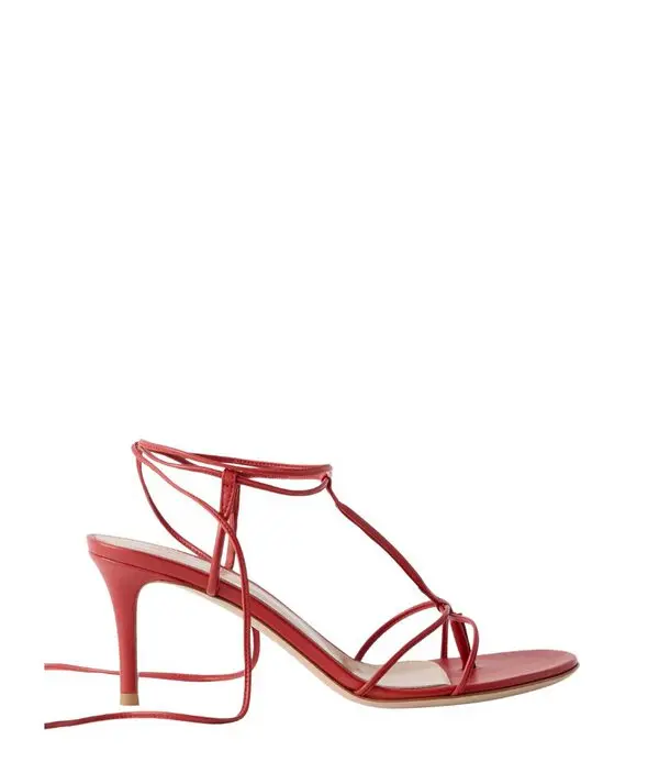 GIANVITO ROSSI 70 Leather Sandals - Red