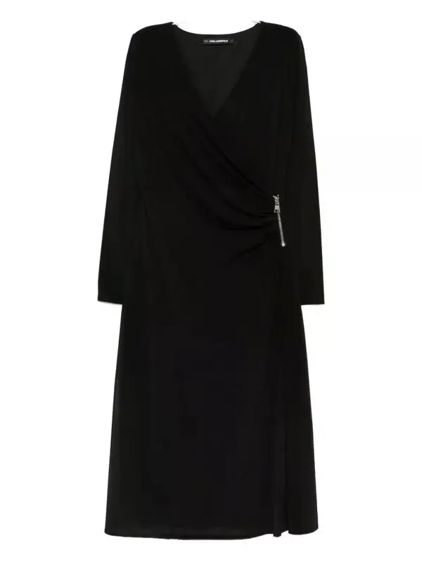 Karl Lagerfeld Zip-detail Wrap Dress