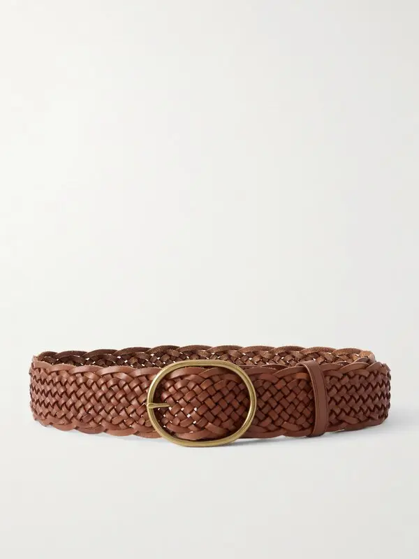 Dragon Diffusion Woven Leather Belt - Brown