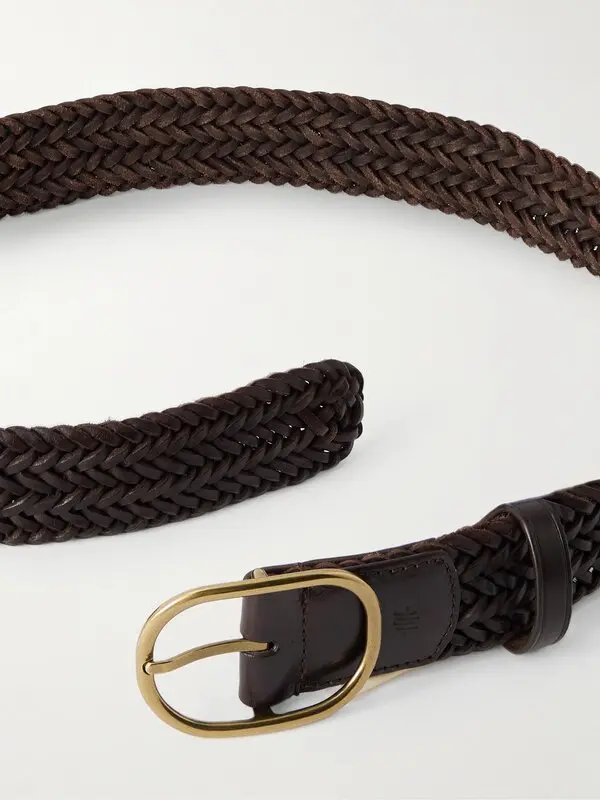 Dragon Diffusion Woven Leather Belt - Brown