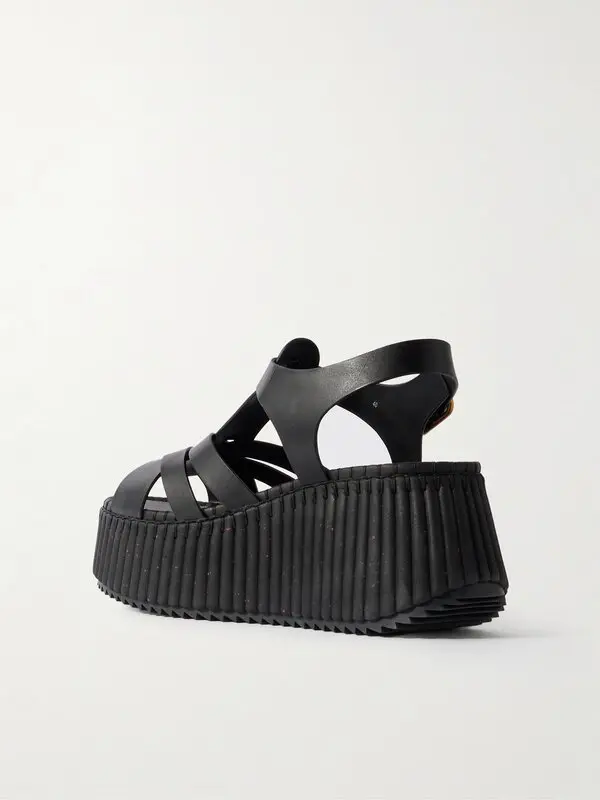 Chloé Nama Leather Platform Sandals