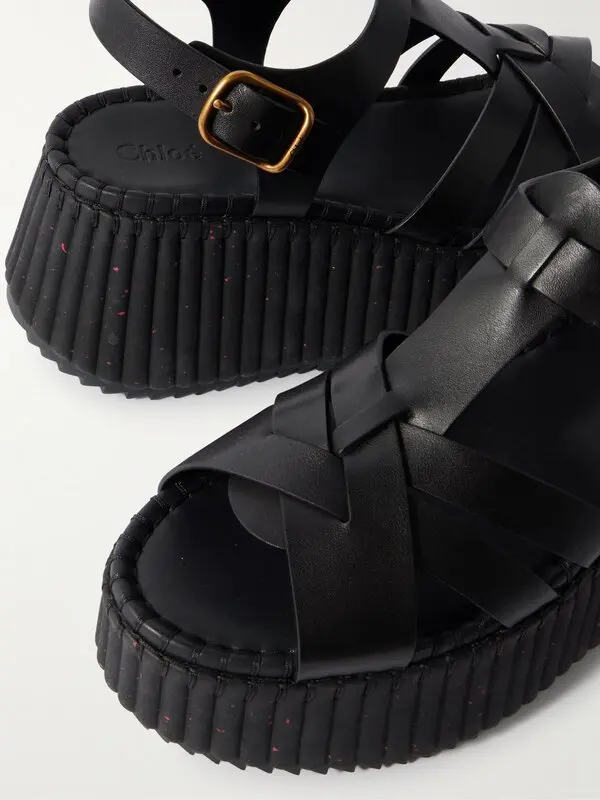 Chloé Nama Leather Platform Sandals