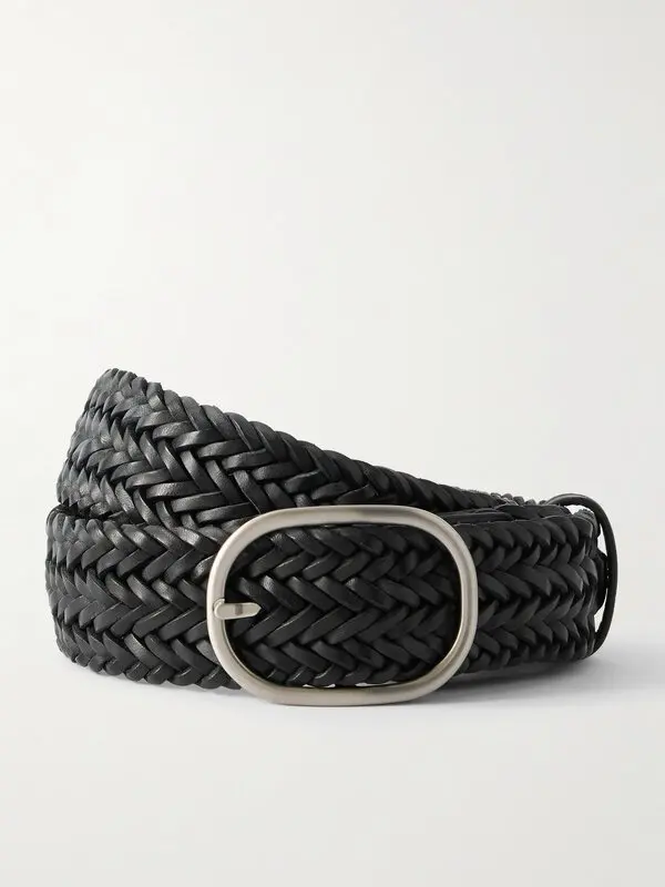 Dragon Diffusion Woven Leather Belt - Black