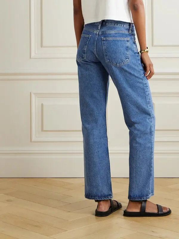 AGOLDE Low-rise Distressed Straight-leg Jeans