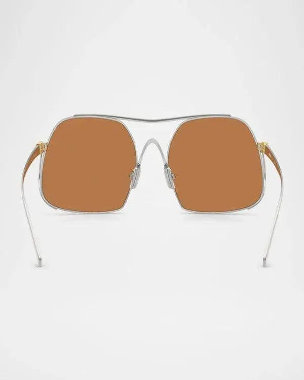 Miu Miu Steel Square Sunglasses