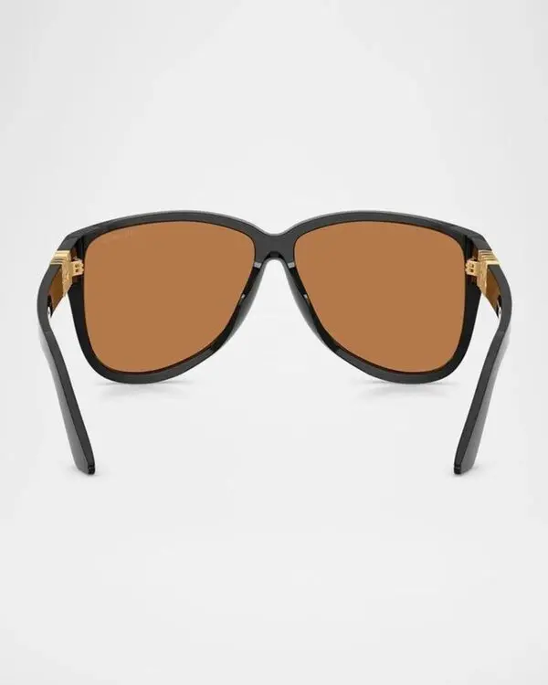 Miu Miu Acetate Aviator Sunglasses - Black