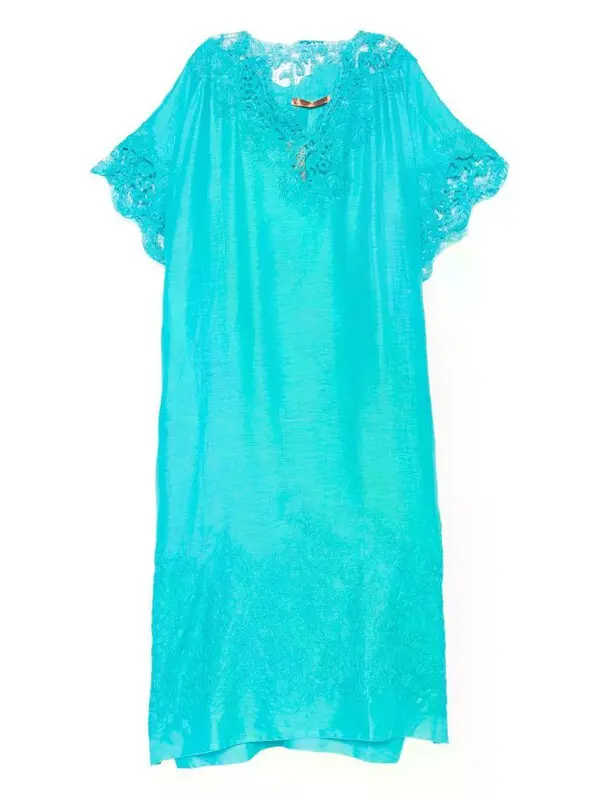 Ermanno Scervino Lace-trimmed Linen Dress