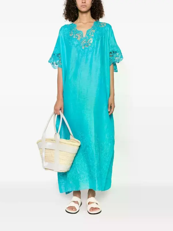 Ermanno Scervino Lace-trimmed Linen Dress