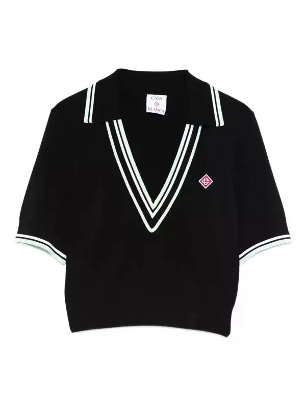 Casablanca V-neck Knitted Top