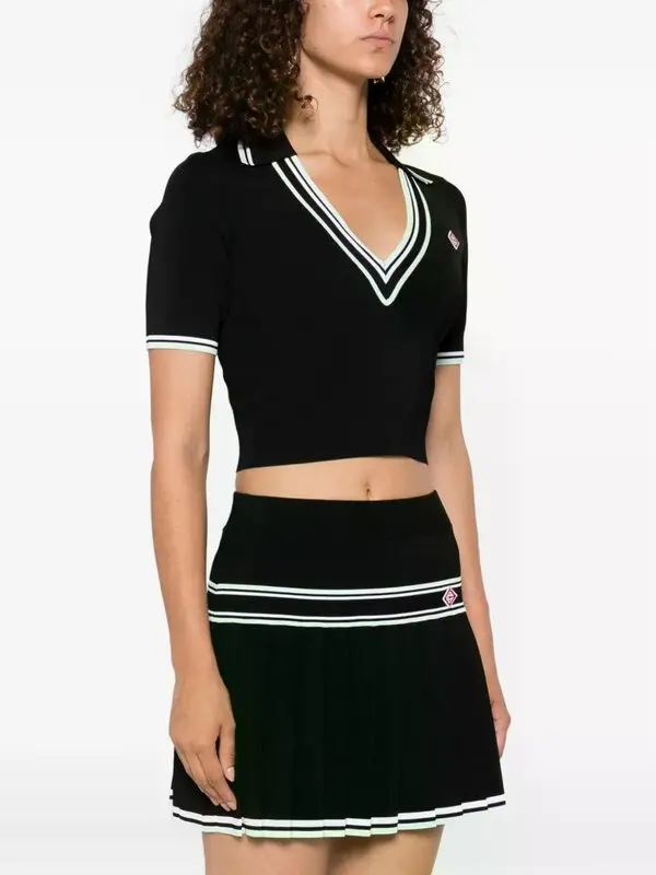 Casablanca V-neck Knitted Top