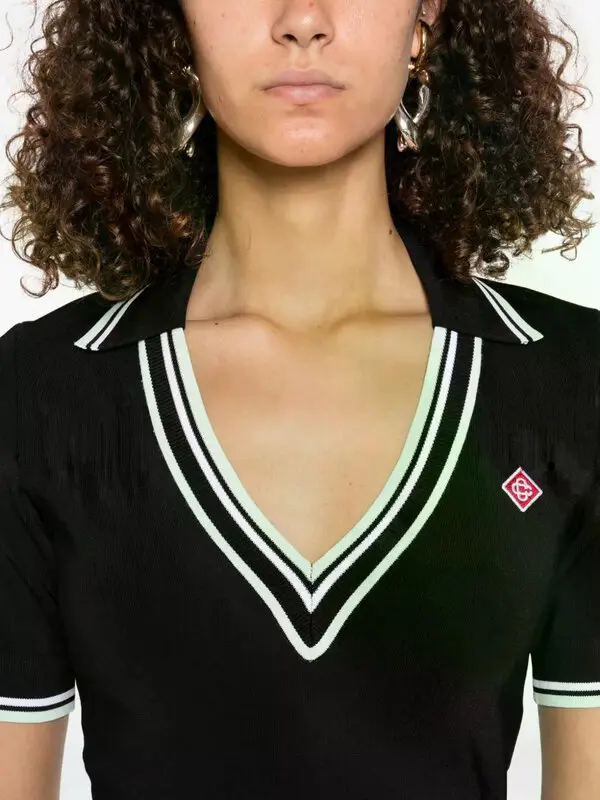 Casablanca V-neck Knitted Top