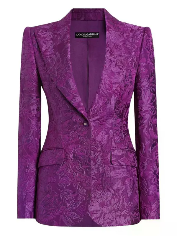 Dolce & Gabbana Floral-brocade Blazer - Purple