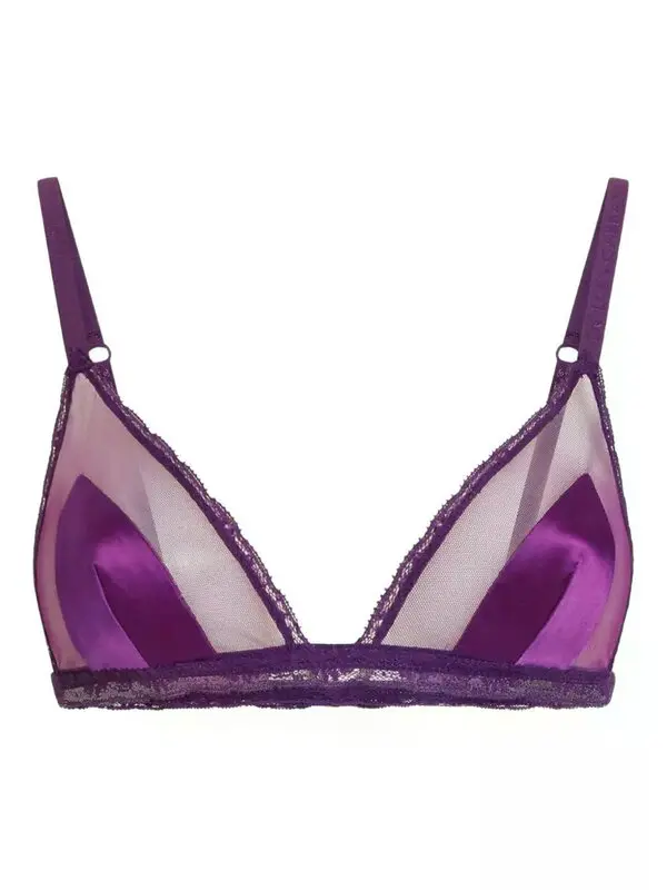 Dolce & Gabbana Dna Lace-detailed Satin Bra - Purple