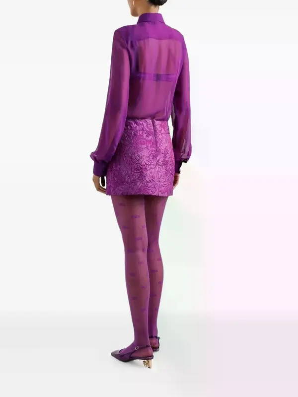 Dolce & Gabbana Jacquard Mini Skirt - Purple