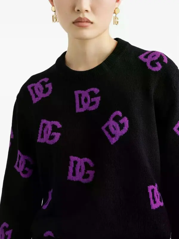 Dolce & Gabbana Dg Logo Wool Sweater - Black