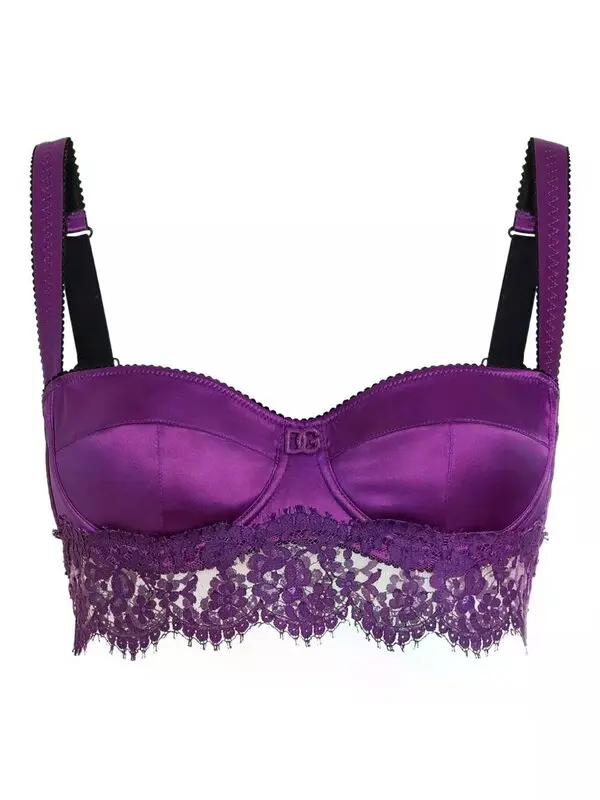 Dolce & Gabbana Dna Lace-detail Bra - Purple