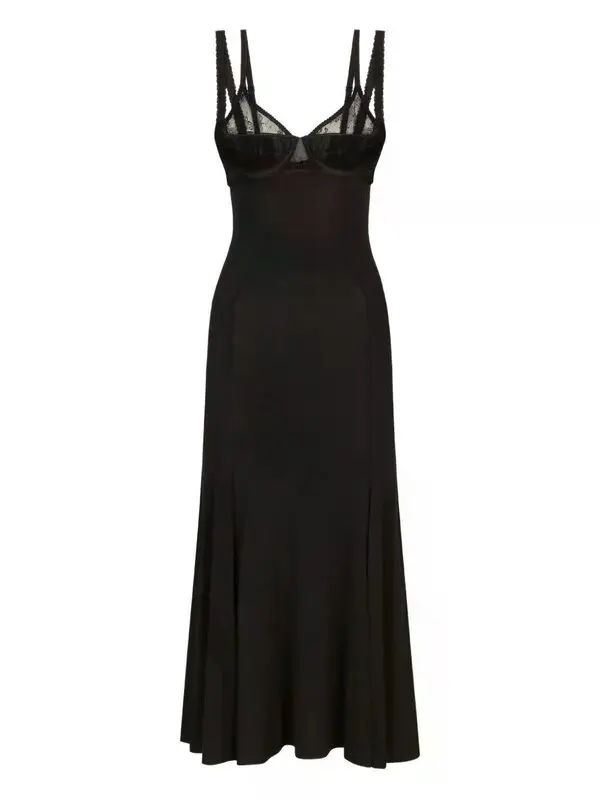 Dolce & Gabbana Dna Organza Godet Dress - Black