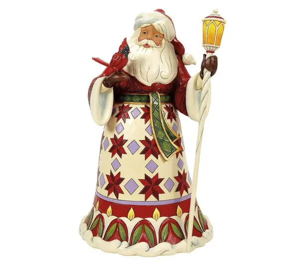 JIM SHORE Heartwood Creek Santa With Cardinal F Igurine 12.1' H - One-color