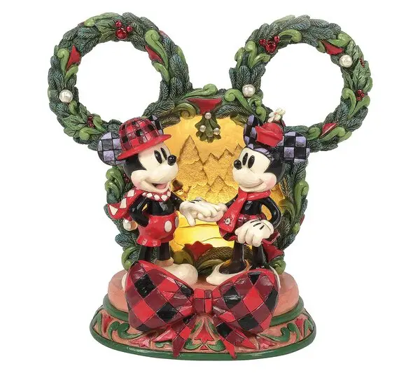 JIM SHORE Disney Traditions Mickey & Minnie Led Diorama 7.63in - One-color