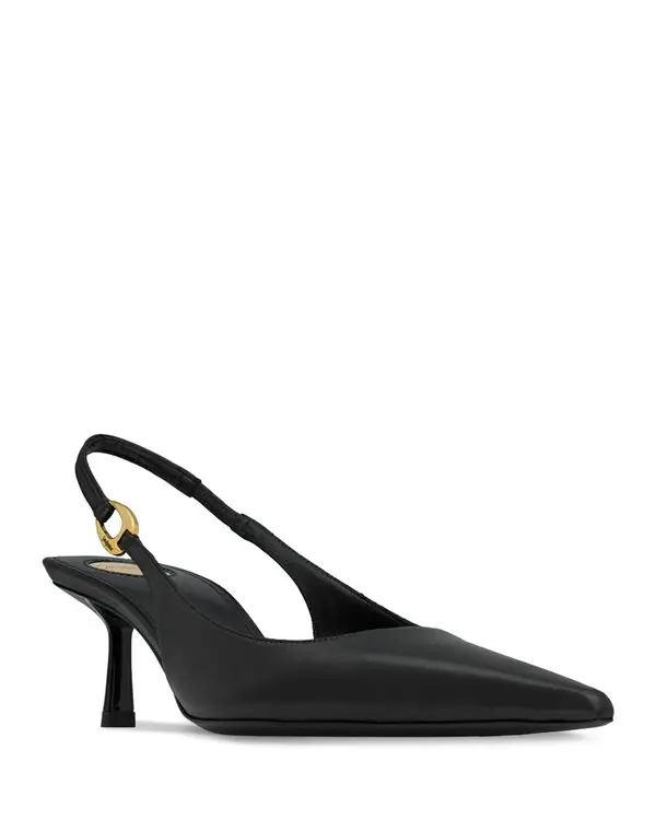 Saint Laurent Vendome Flared Stiletto Mid-heel Slingback Pumps