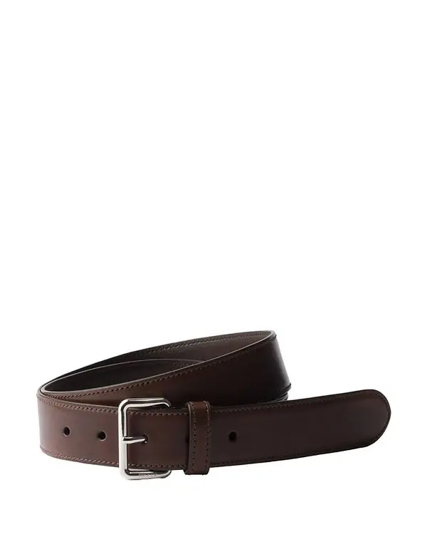 Prada Antiqued Leather Belt - Brown