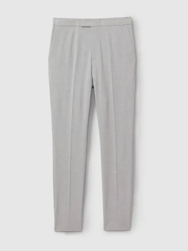 REISS Found Stretch Slim Fit Trousers - Grey