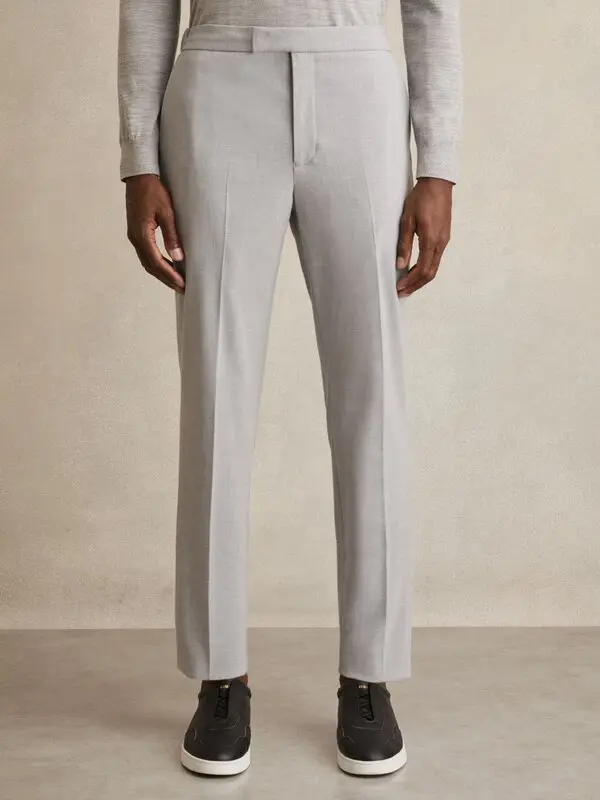 REISS Found Stretch Slim Fit Trousers - Grey
