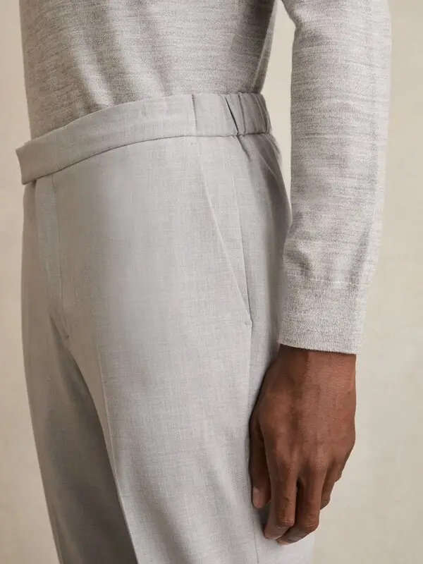 REISS Found Stretch Slim Fit Trousers - Grey