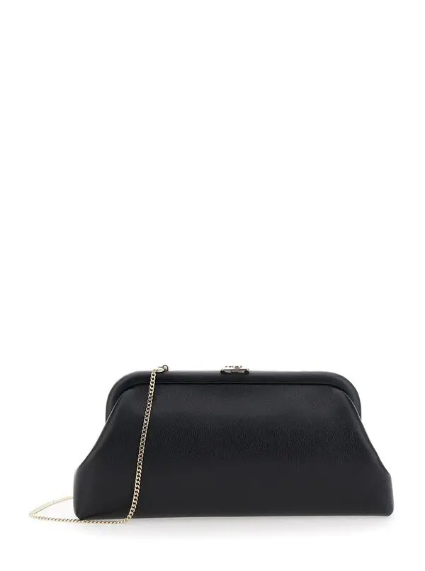 JIMMY CHOO Skylar Clutch With Chain-link Shoulder Strap - Black