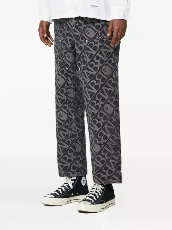 A BATHING APE Logo-pattern Carpenter Jeans