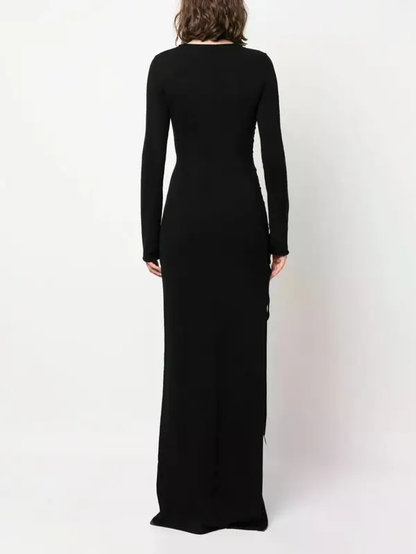 Saint Laurent Side-slit Wool Maxi Dress
