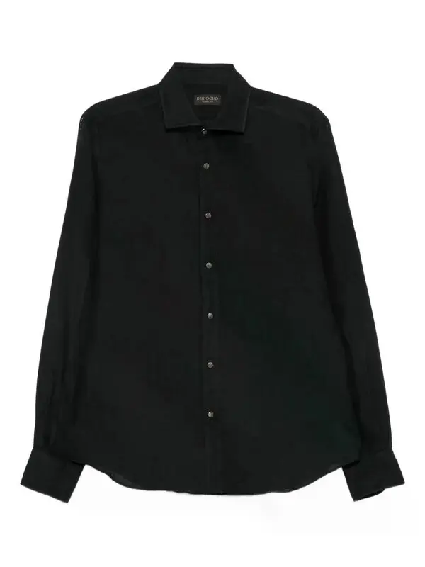 DELL'OGLIO Long-sleeve Button-fastening Shirt - Black