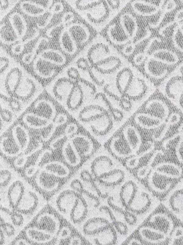 Loewe Anagram Fringed Scarf - Grey