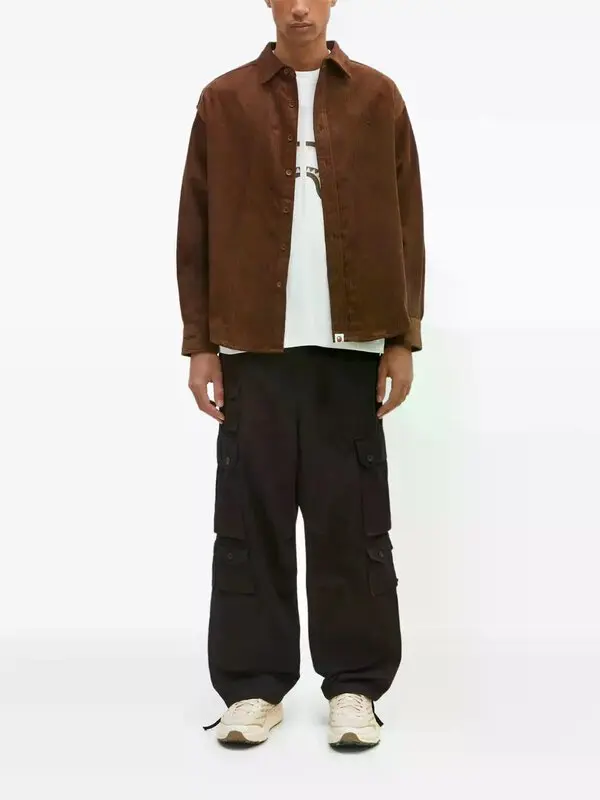 A BATHING APE Corduroy Button-down Shirt - Brown