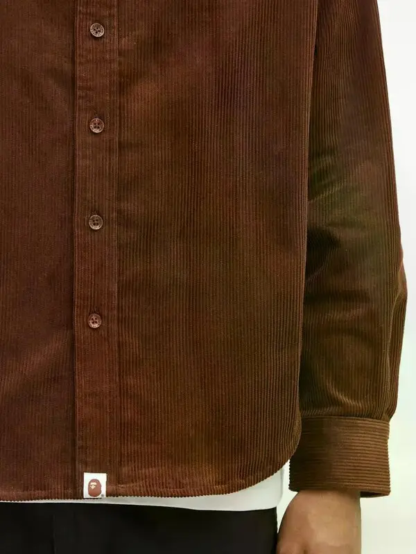 A BATHING APE Corduroy Button-down Shirt - Brown