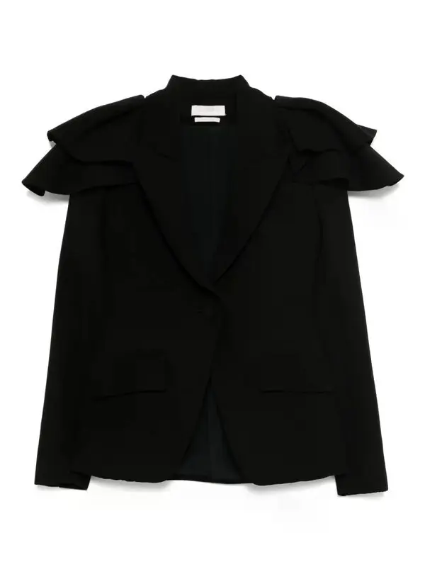 SAIID KOBEISY Ruffled Blazer - Black