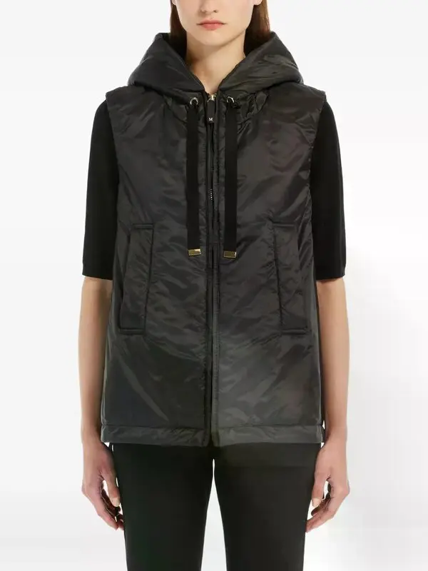 Max Mara Hooded Quilted Gilet - Black