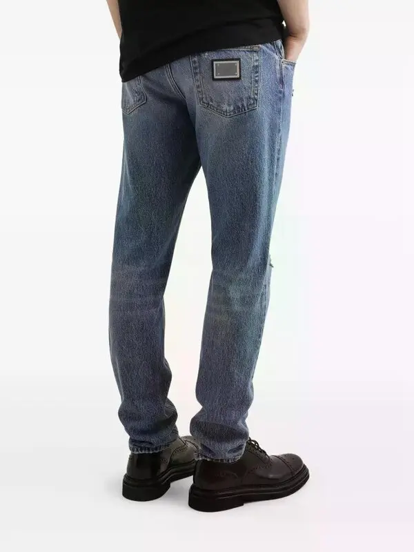 Dolce & Gabbana Distressed Logo-plaque Jeans