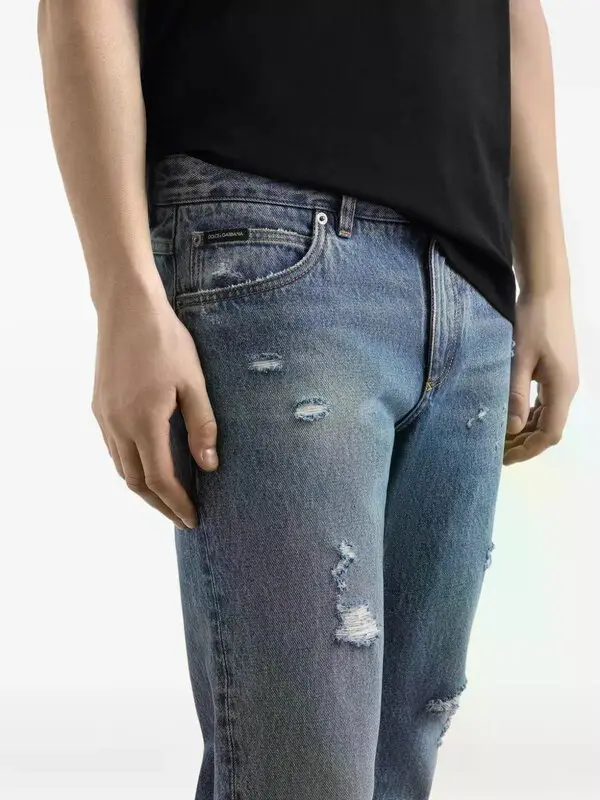 Dolce & Gabbana Distressed Logo-plaque Jeans