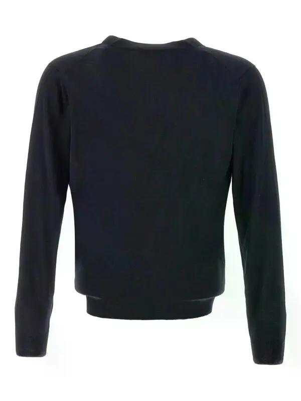 FILIPPO DE LAURENTIIS V-neck Ribbed-edge Merino Wool Cardigan