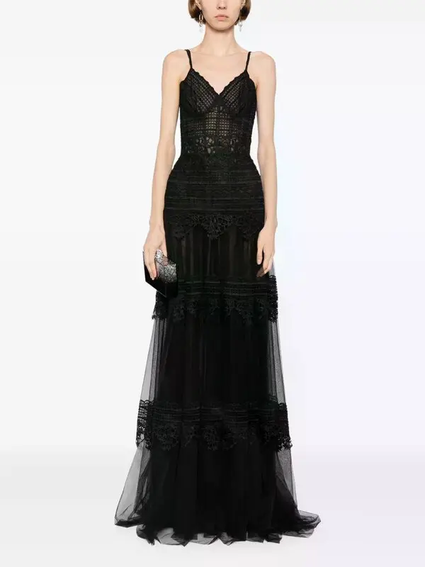 SAIID KOBEISY Lace Sleeveless Dress - Black