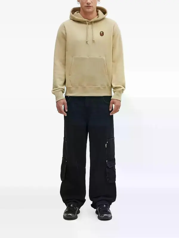 A BATHING APE Logo-patch Hoodie - Neutrals
