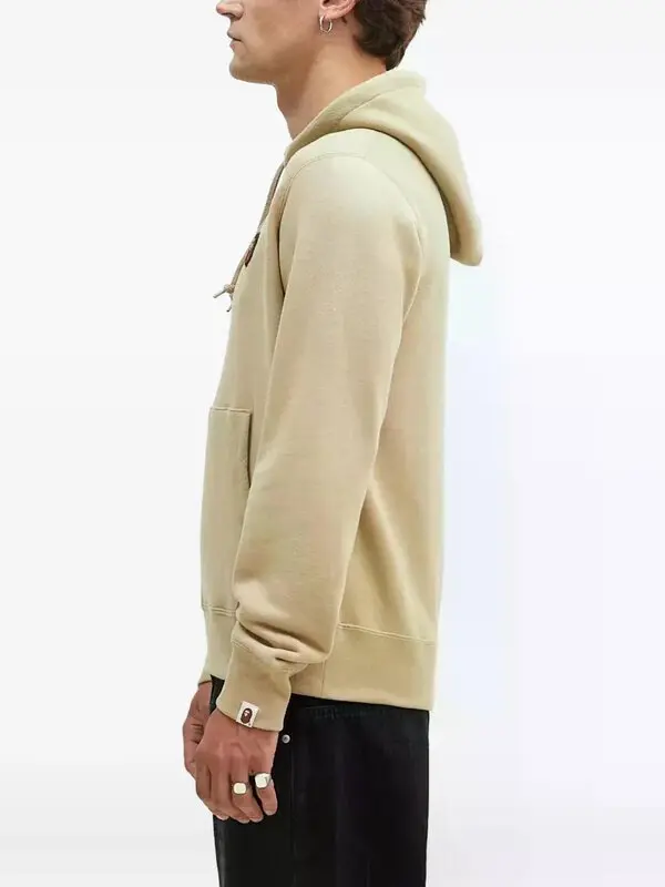 A BATHING APE Logo-patch Hoodie - Neutrals